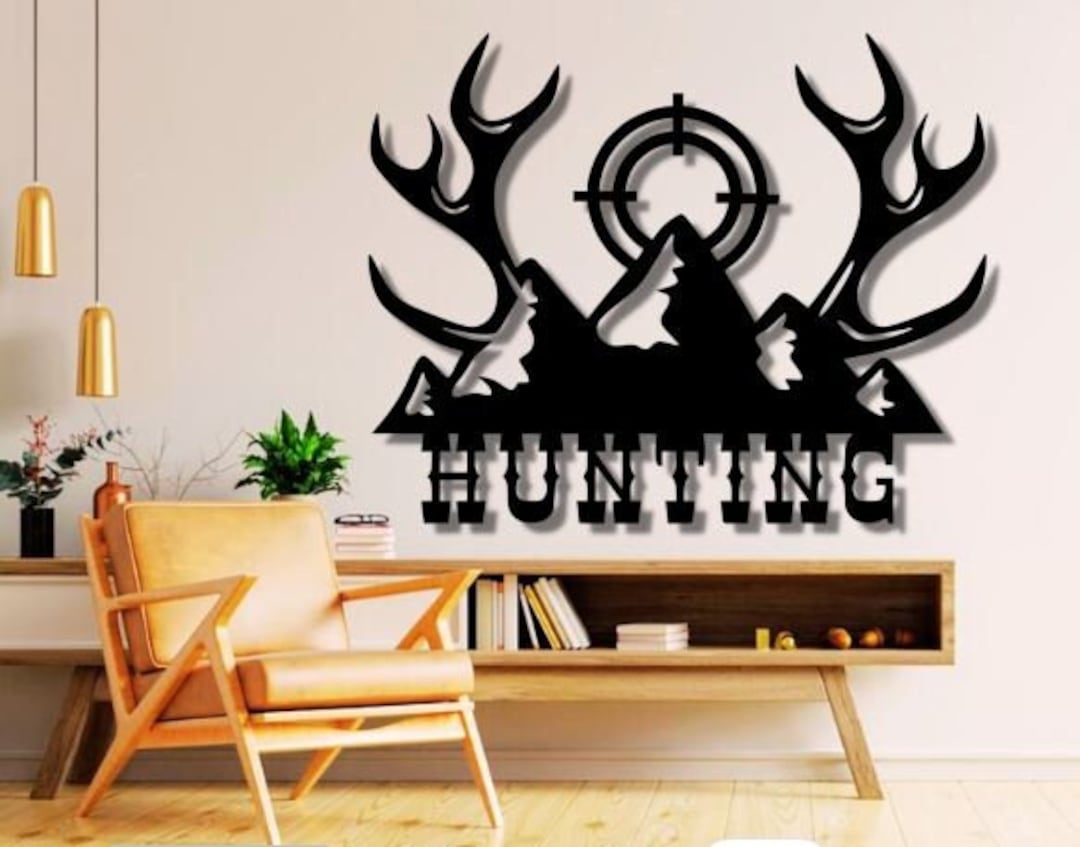 Hunting Dxf Svg Png Files Mountains Hunter Deer Horn Target , Riffle ...
