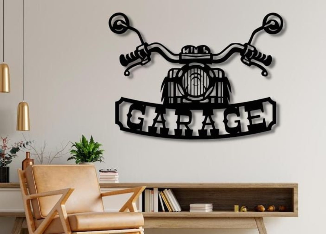 Garage Dxf Svg Png Files Wall Art Laser Cut Garage Motorcycle Biker ...