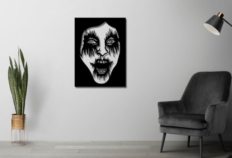 Horror Face Dxf Svg Png Files Halloween Make up - Etsy