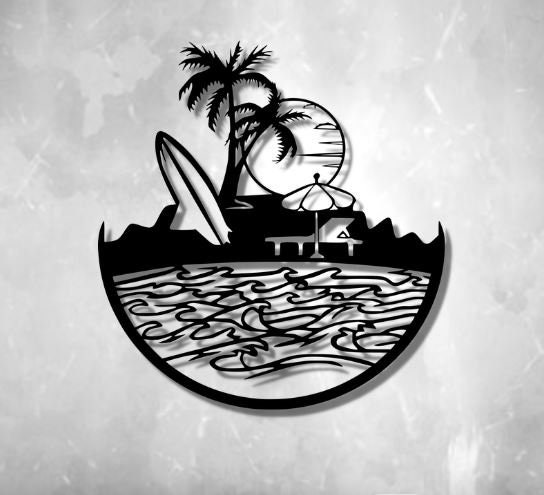 Waves Sea Summer Dxf Svg Png Files Summer Tropical - Etsy