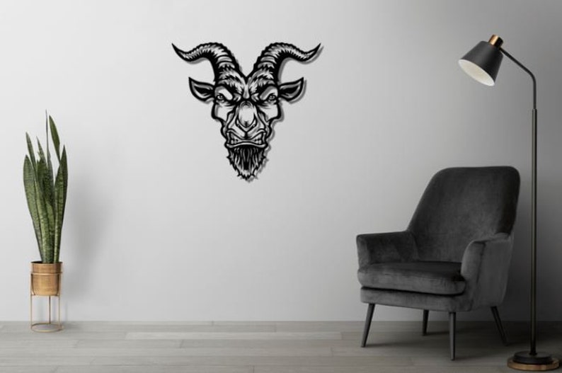 Goat Dxf Svg Png Files Angry Goat Wild Face - Etsy