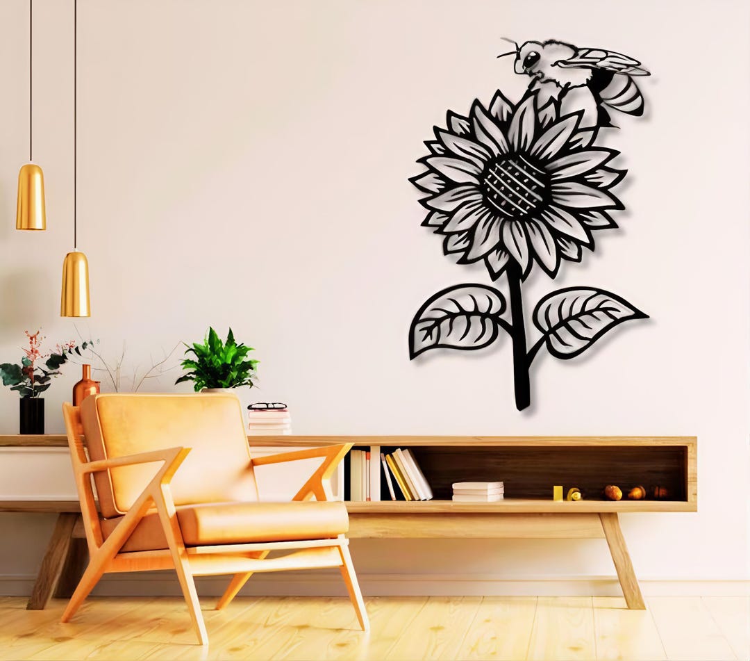 Sunflower Dxf , Svg , Png , Files , Bee , Sunflower , Sunflowers , Cut ...