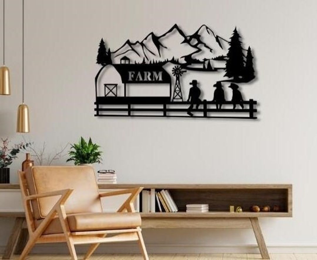 Farm Dxf,svg,png,files, Farmer , Cowboys, Village , House , Mountains ...