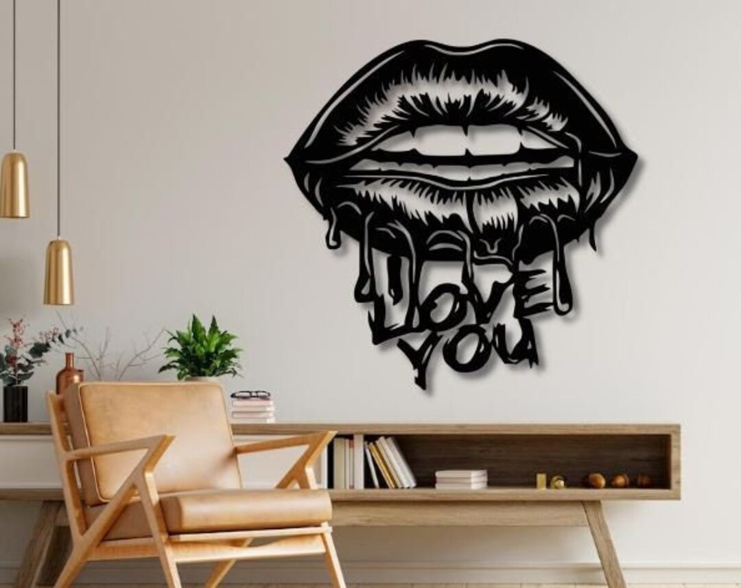 Love Dxf Svg Png Files I Love You Wall Art Laser Cut Love Heart , Lips ...