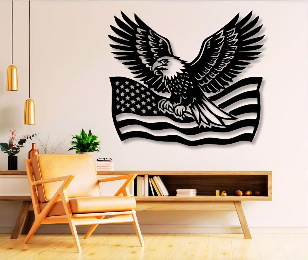 American Eagle Flag Svg Dxf Files: CNC Laser Cut File - Etsy