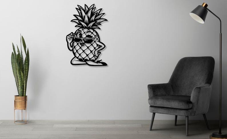 Pineapple Dxf Svg Png Files Fruit Mascot Woman Vector Cut File for Cnc ...