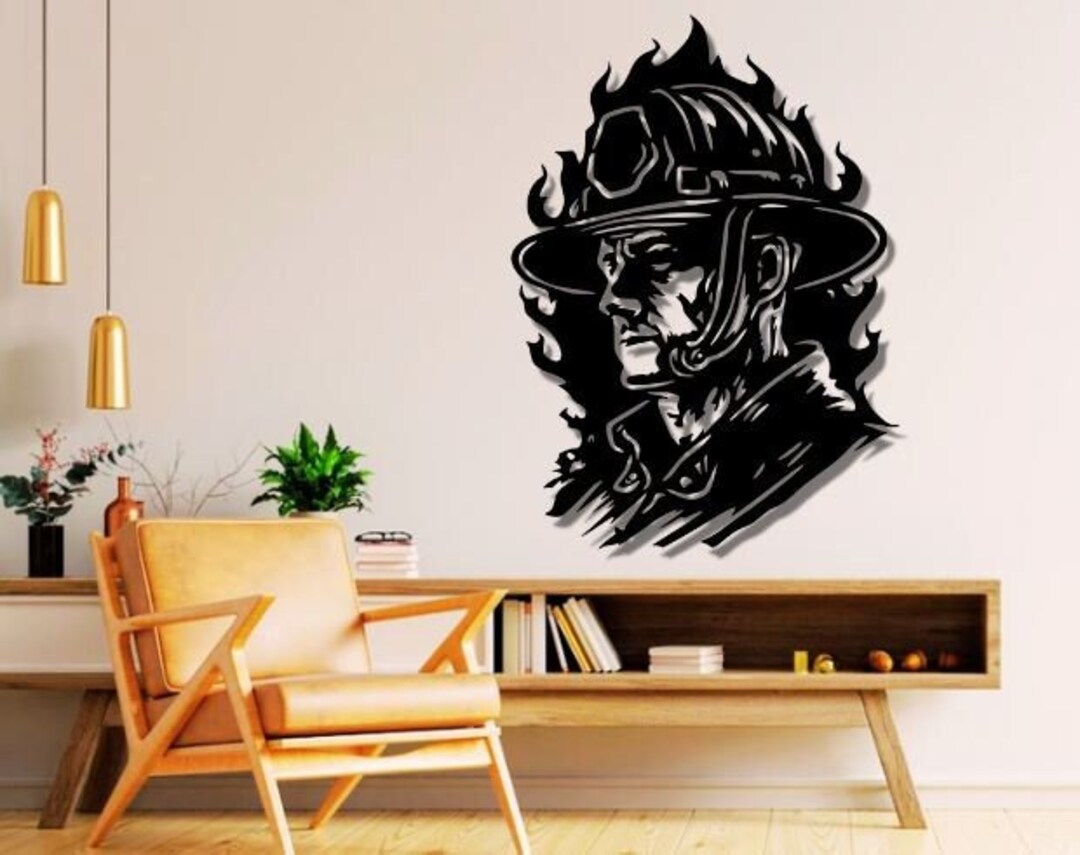 Firefighter Dxf Svg Png Files Fireman Fire - Etsy