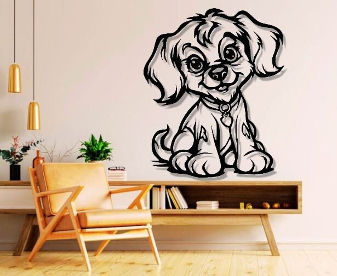 Cute Dog Dxf Svg Png Files Dog Face Cut File Wall Art for Cnc Plasma ...