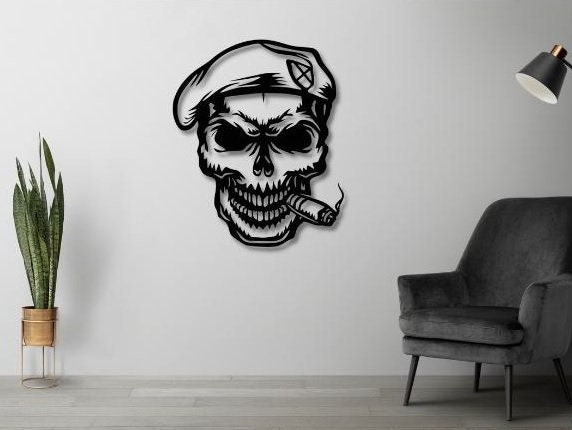 Skull Soldier Dxf Svg Png Files Laser Cut Wall Art - Etsy