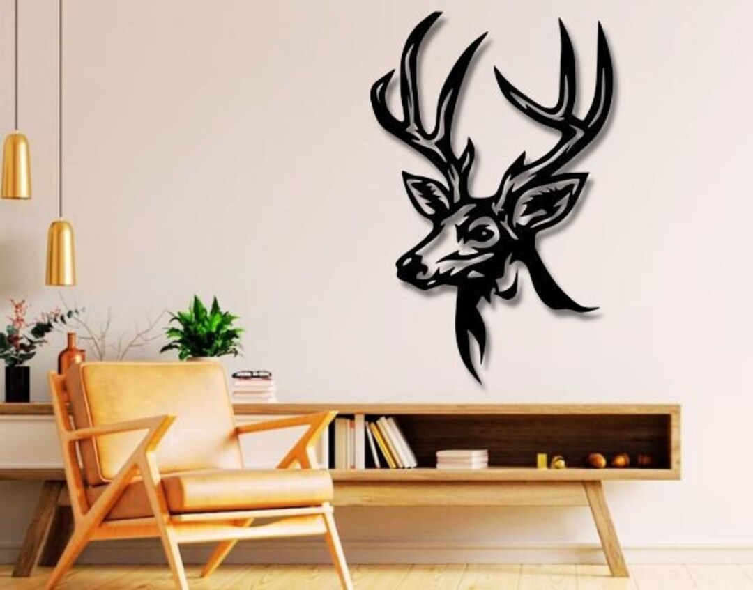 Deer Dxf Svg Png Files Deer Portrait Face Head Cut File for , Cnc ...