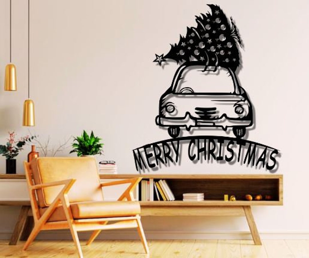 Christmas Car Dxf Svg Png Files Merry Christmas Tree - Etsy