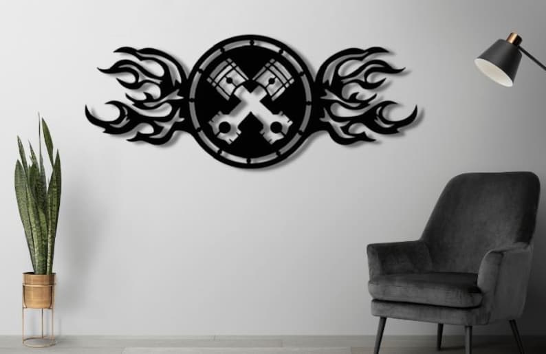 Pistons Dxf Svg Png Files Piston Wall Art Laser - Etsy