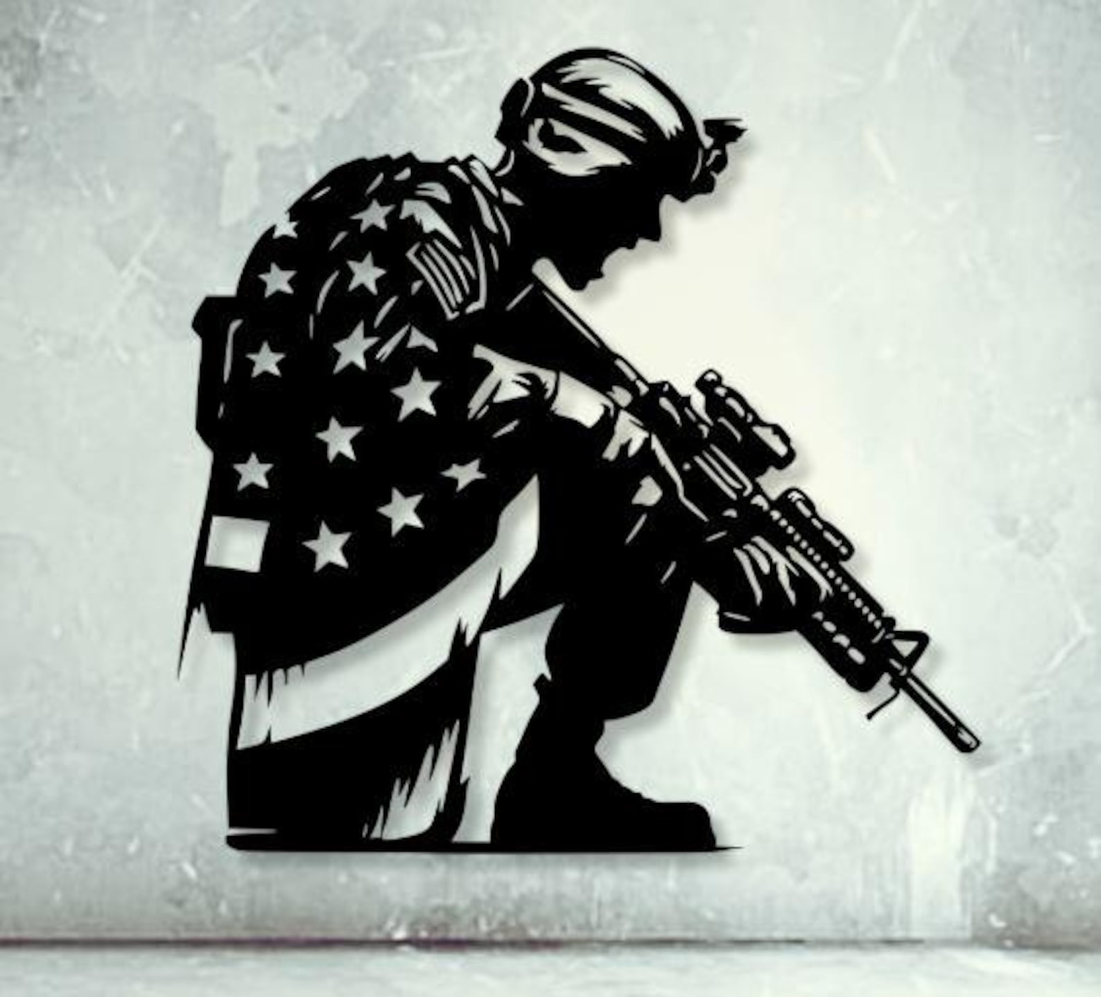 American Soldier Svg Dxf Files : Military Veteran Flag, CNC Laser Cut ...