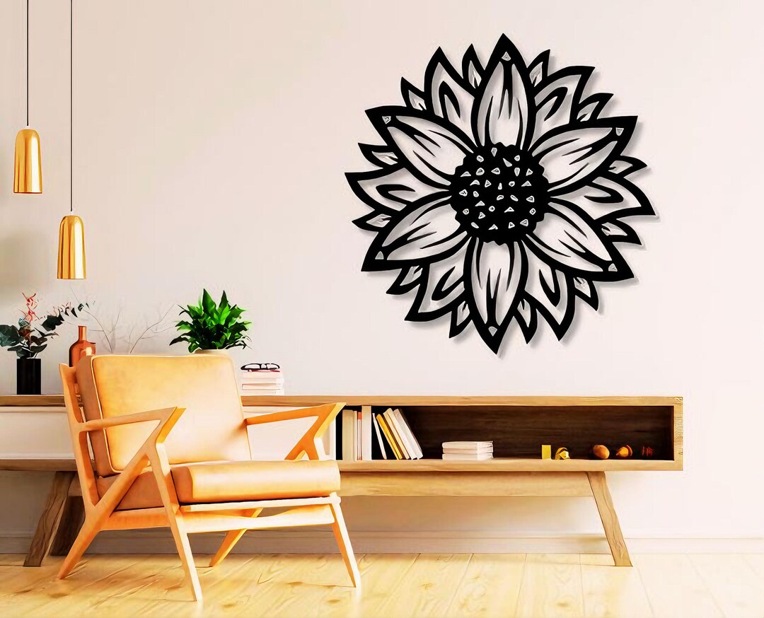 Sunflower Dxf Svg Png Files , Sunflower , Flower , Flowers , Wall , Art ...