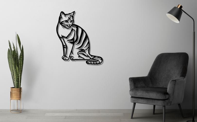 Cat Dxf Svg Png Files Cat Wall Art Cut File - Etsy Canada