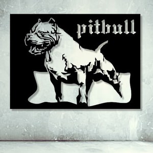 Pitbull Dxf Svg Png Files , Dog , Wall Art , Pitbull , Cut File for Cnc ...