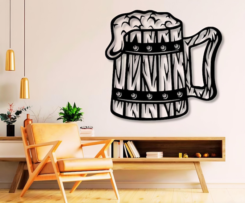 Beer Dxf Svg Png Files Wooden Cup Glass Beer Wall Art for Cnc Plasma ...