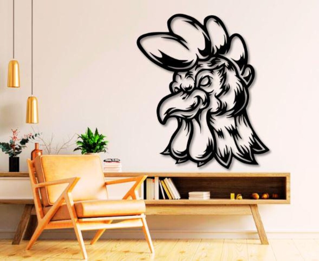 Rooster Dxf Svg Png Files Plasma Cut File Chicken Rooster Wall Art for ...