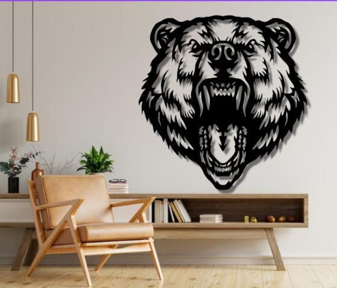 Angry Bear Dxf , Svg , Png , Files , Bear , Face , Grizzly , Angry ...