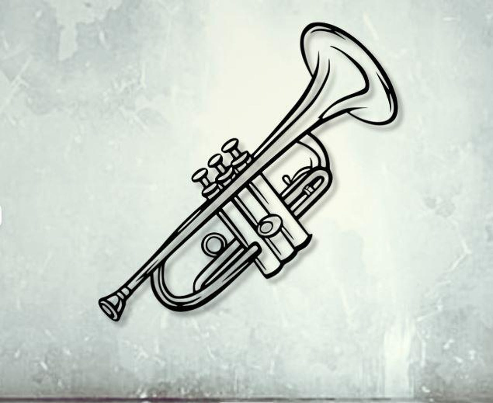 Trumpet Dxf Svg Png Files Jazz Music Cut File for Cnc Plasma Laser ...