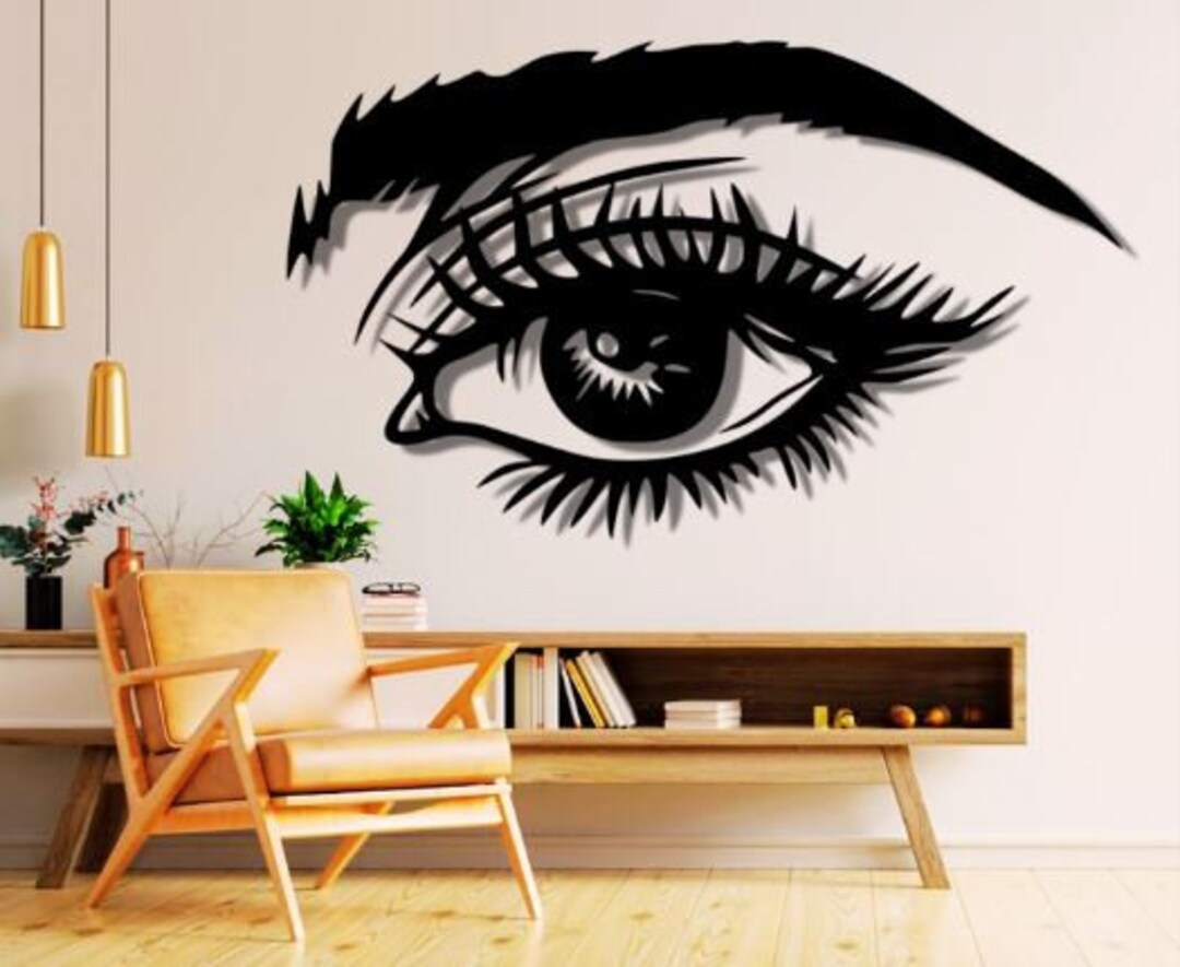 Eye Dxf Svg Png Files , Eye , Eyelash , Eyebrow , Pupil , Wall , Decor ...