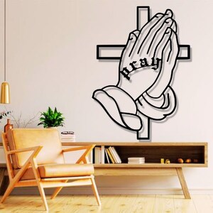 Pray Dxf Svg Png Files Cross Praying Christian Hand - Etsy