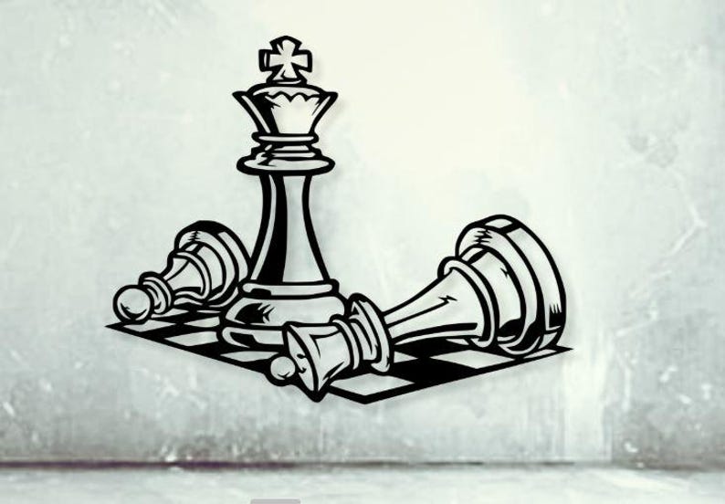 Checkmate Svg Dxf Png Files Chess Vector Art Cut for Cnc Plasma Laser ...