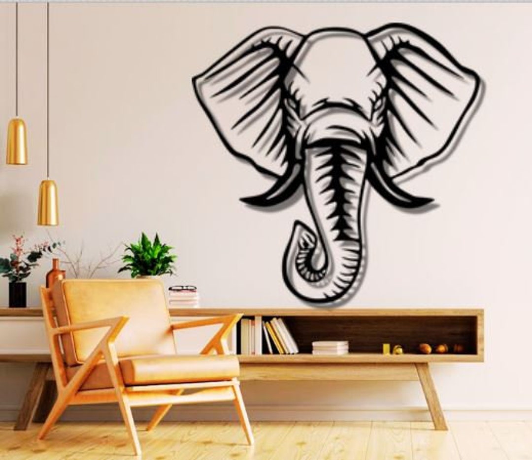 Elephant Dxf Svg Png Files , Elephant , Face , Head , Trunk , Cut ...