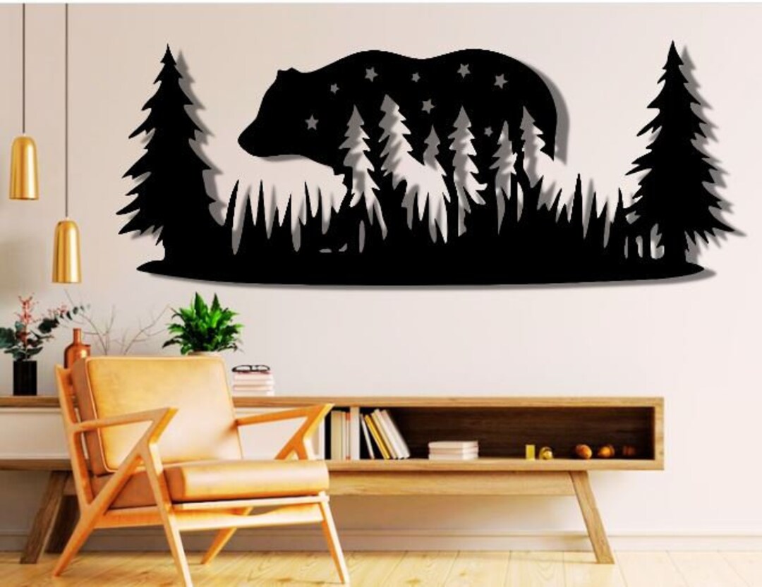 Bear Nature Dxf , Svg , Png , Files , Bear , Forest , Scene , View ...