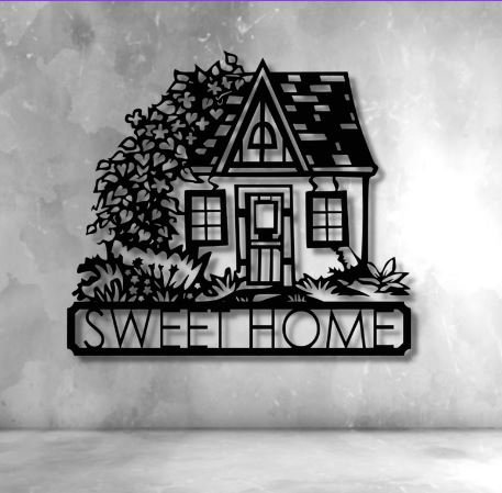 Sweet Home Dxf Svg Png Files Wall Art Home Flower - Etsy Canada