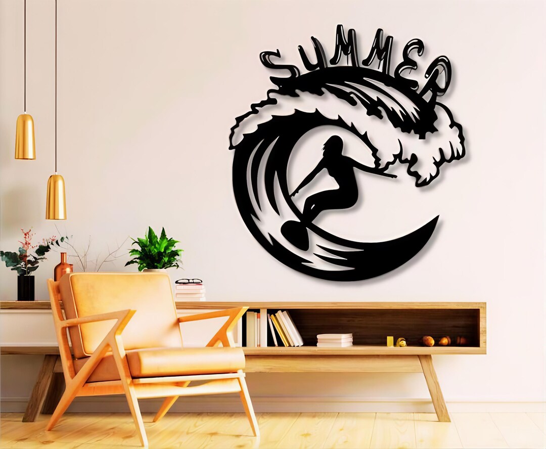 Surf Metal Wall Art Files, Summer Surfing Design (SVG, DXF) - Etsy