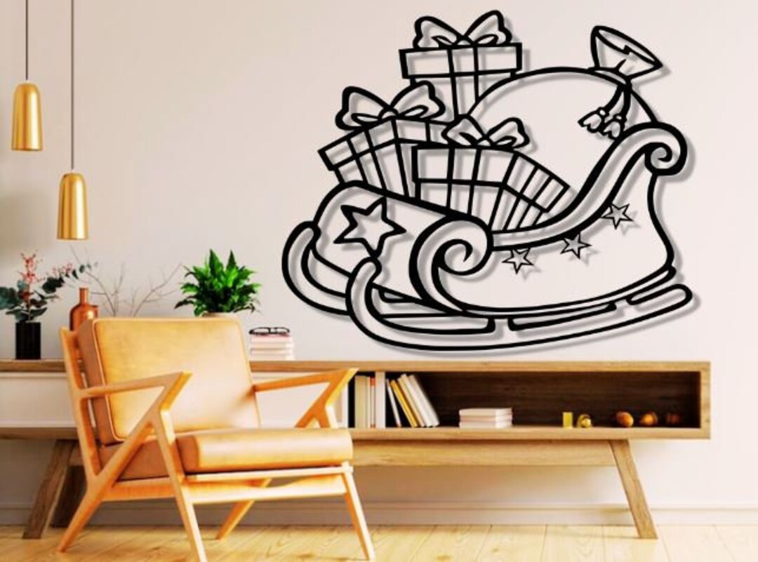 Christmas Sled Dxf Svg Png Files , Merry , Happy , Christmas , Snow ...