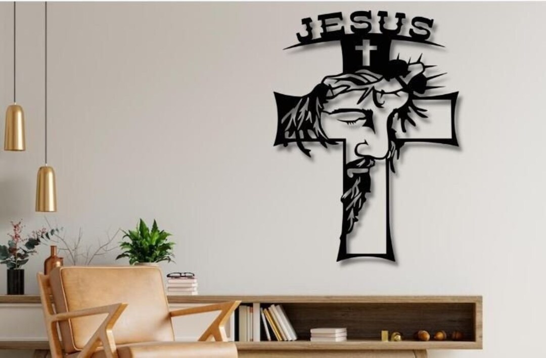 Archivos DXF Svg Png de la cruz de Jesús Arte de pared Archivo de corte ...