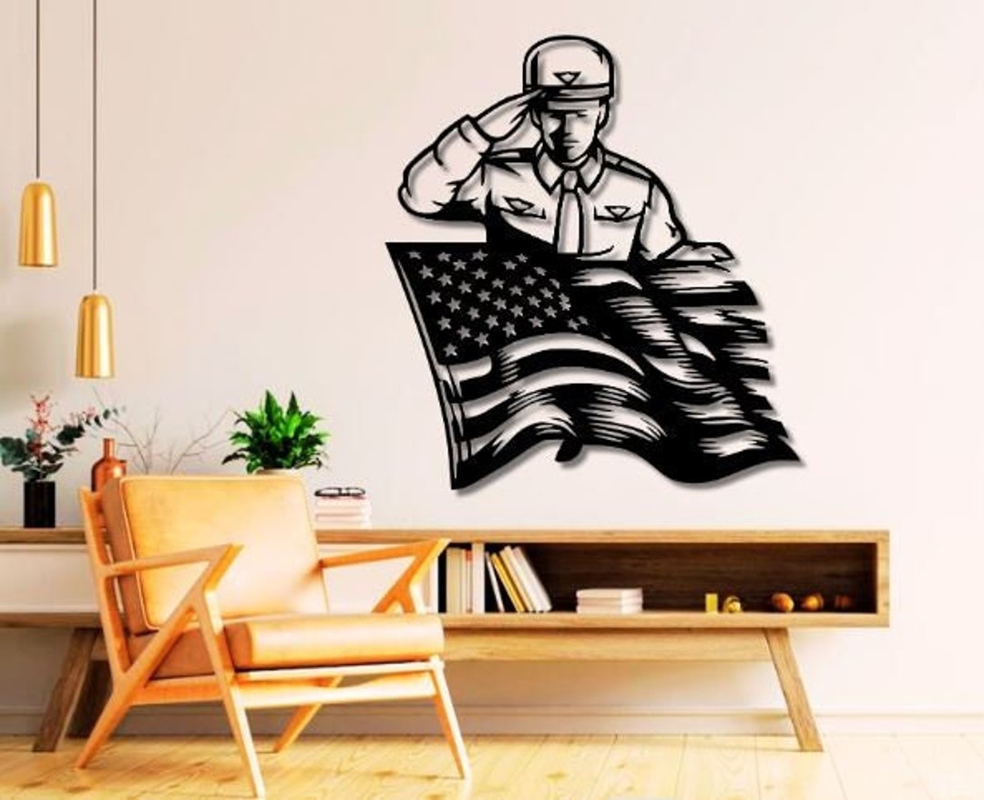 Veteran Dxf Svg Png Files , American Flag Svg , Patriotic Dxf , Wall ...