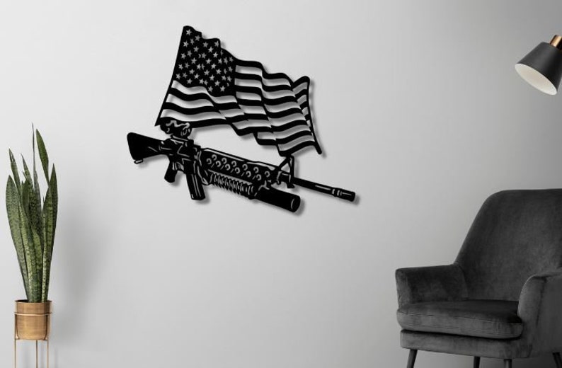 American Flag Dxf Svg Png Files Riffle Ar 15 - Etsy