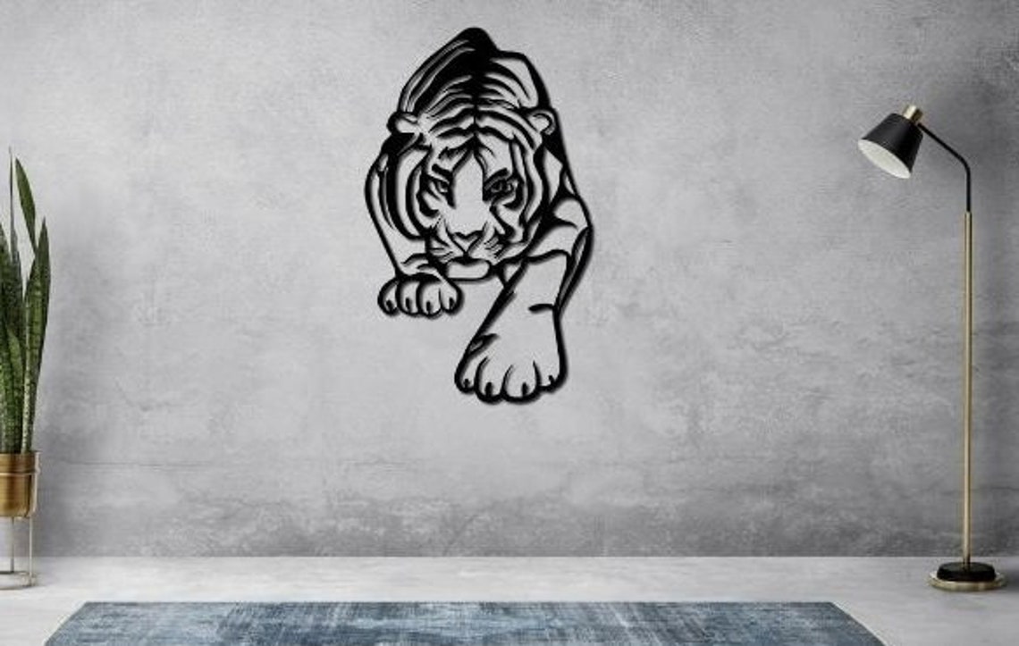 Tiger Dxf Svg Png Files Tiger Wall Sign Laser Cut - Etsy