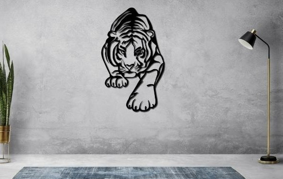 Tiger Dxf Svg Png Files Tiger Wall Sign Laser Cut - Etsy