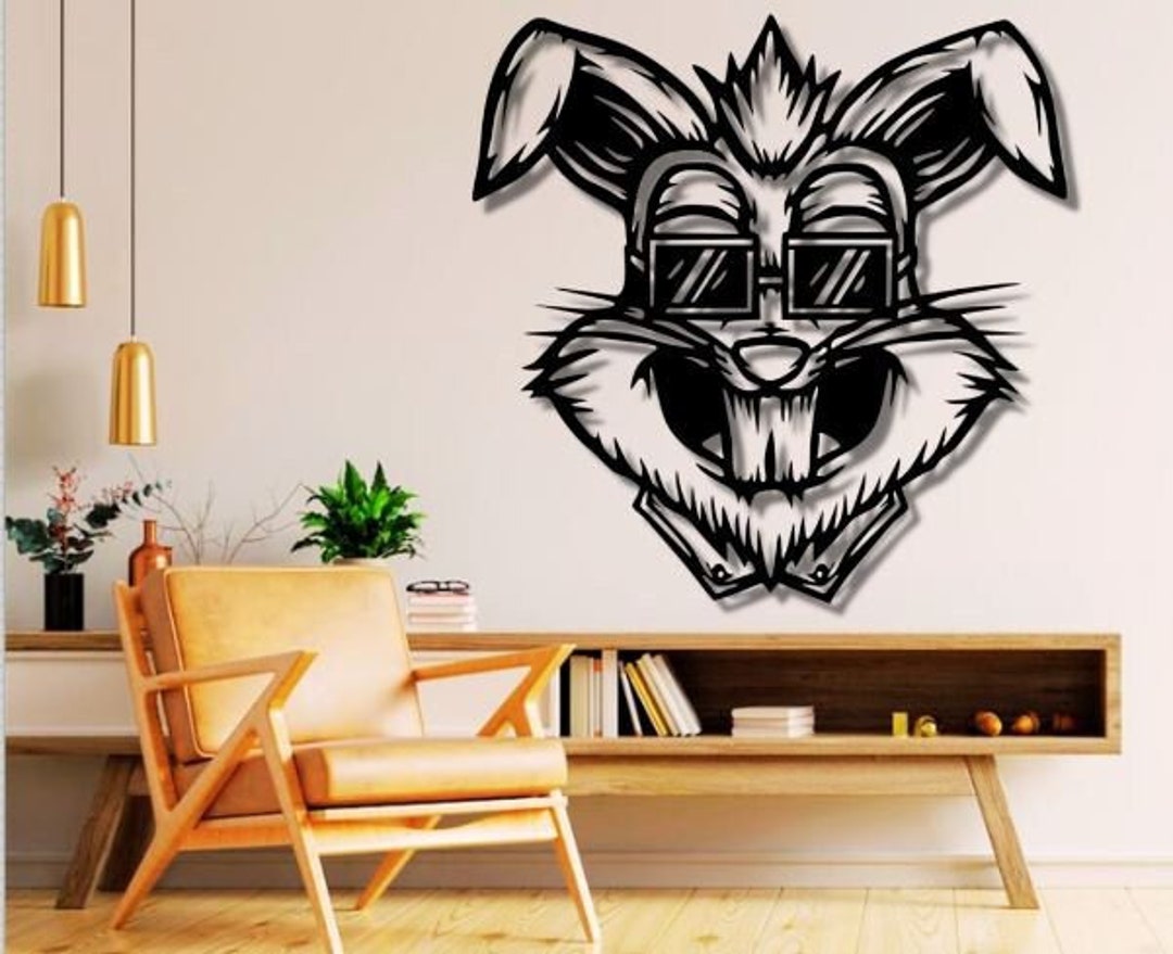 Crazy Rabbit Dxf Svg Png Files , Bunny , Face , Glasses , Ear , Face ...