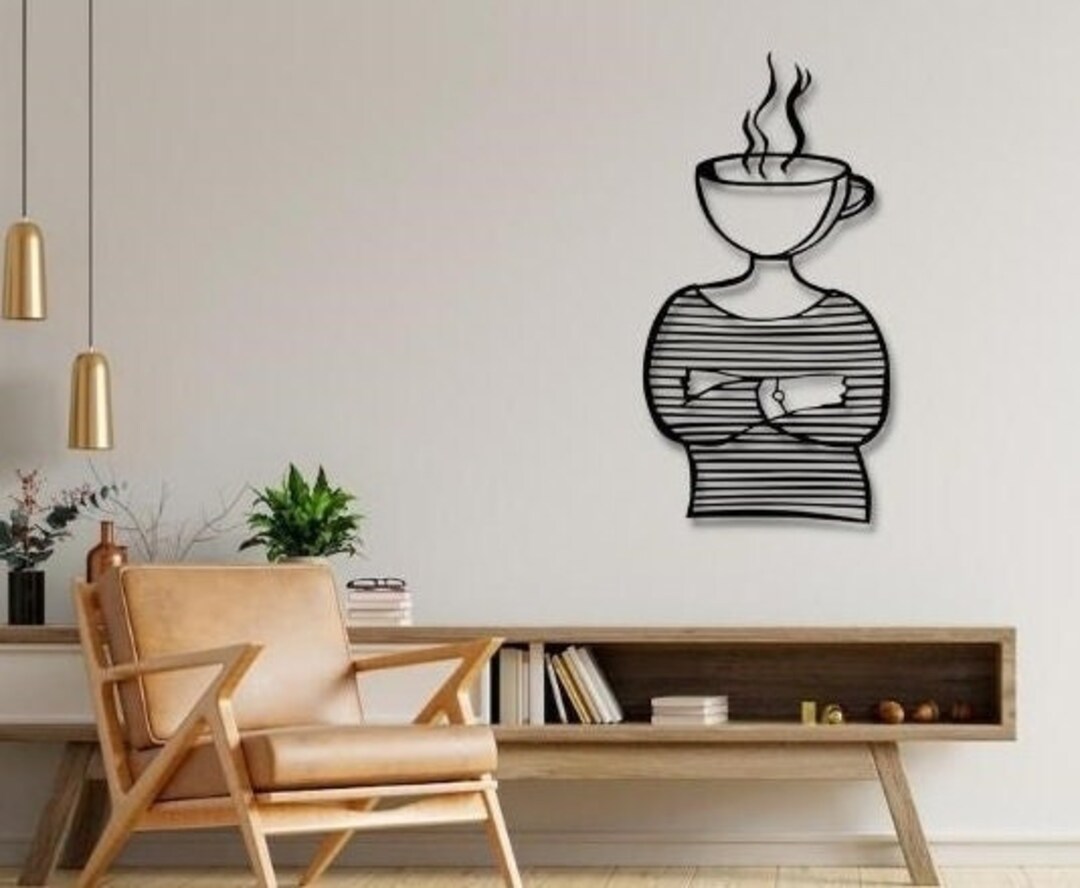 Coffee Dxf , Svg , Png , Files , Laser Cut , Coffee , Woman , Cup , Dxf ...