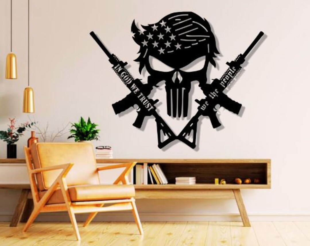 Punisher Dxf Svg Png Files in God We Trust We the People Riffle ...