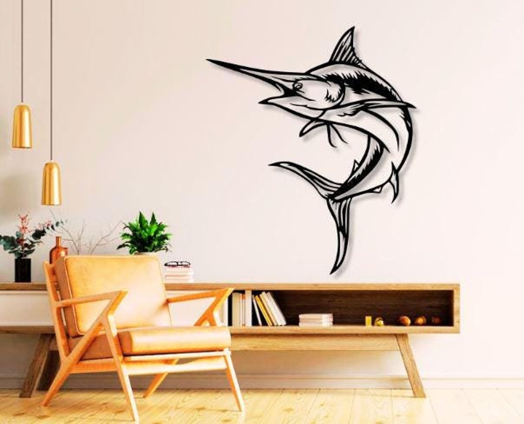 Swordfish Dxf Svg Png Files Fish Wall Art Dxf Cut File for Cnc Plasma ...