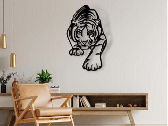 Tiger Dxf Svg Png Files Tiger Wall Sign Laser Cut - Etsy
