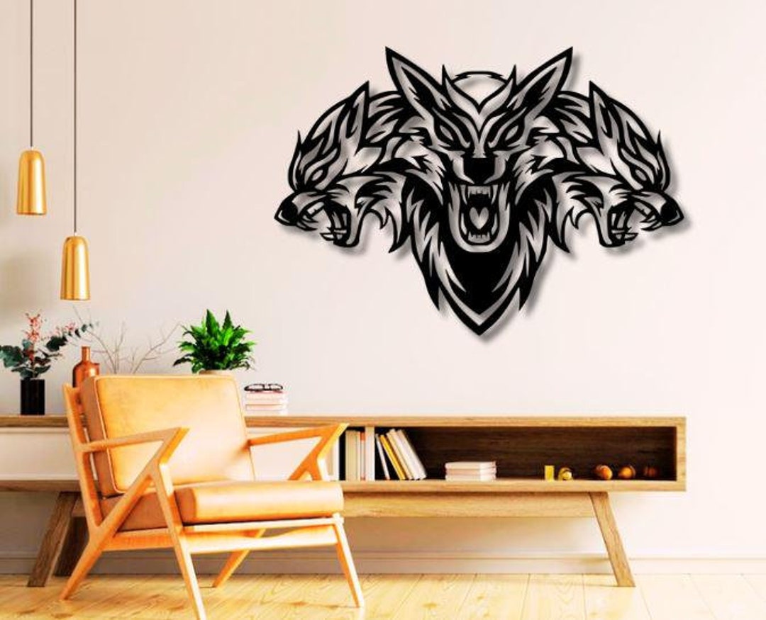 Wolves Dxf Svg Png Files Angry Wolf Vector Wall Art Cut File for Cnc ...