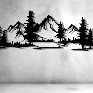 Mountain Scene Dxf Svg Png Files Wall Art, CNC Laser Cut Files - Etsy