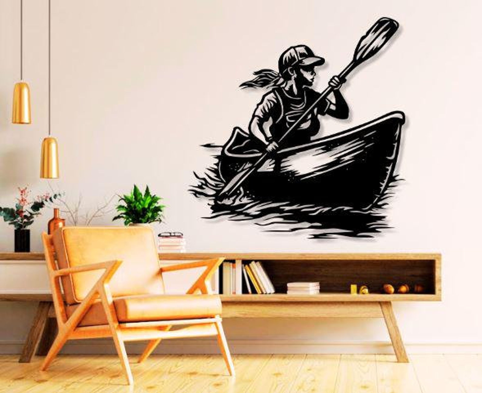 Canoe Paddle Dxf Svg Png Files Boat Paddling Wall Art Cut File for Cnc ...