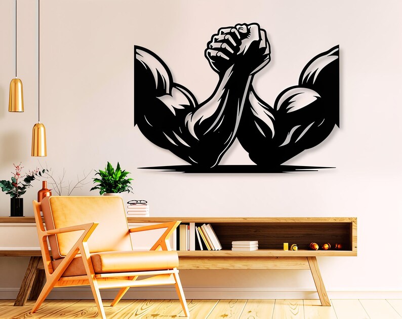 Arm Wrestling Dxf Svg Png Files Muscular Arms Vector Cut File for Cnc ...