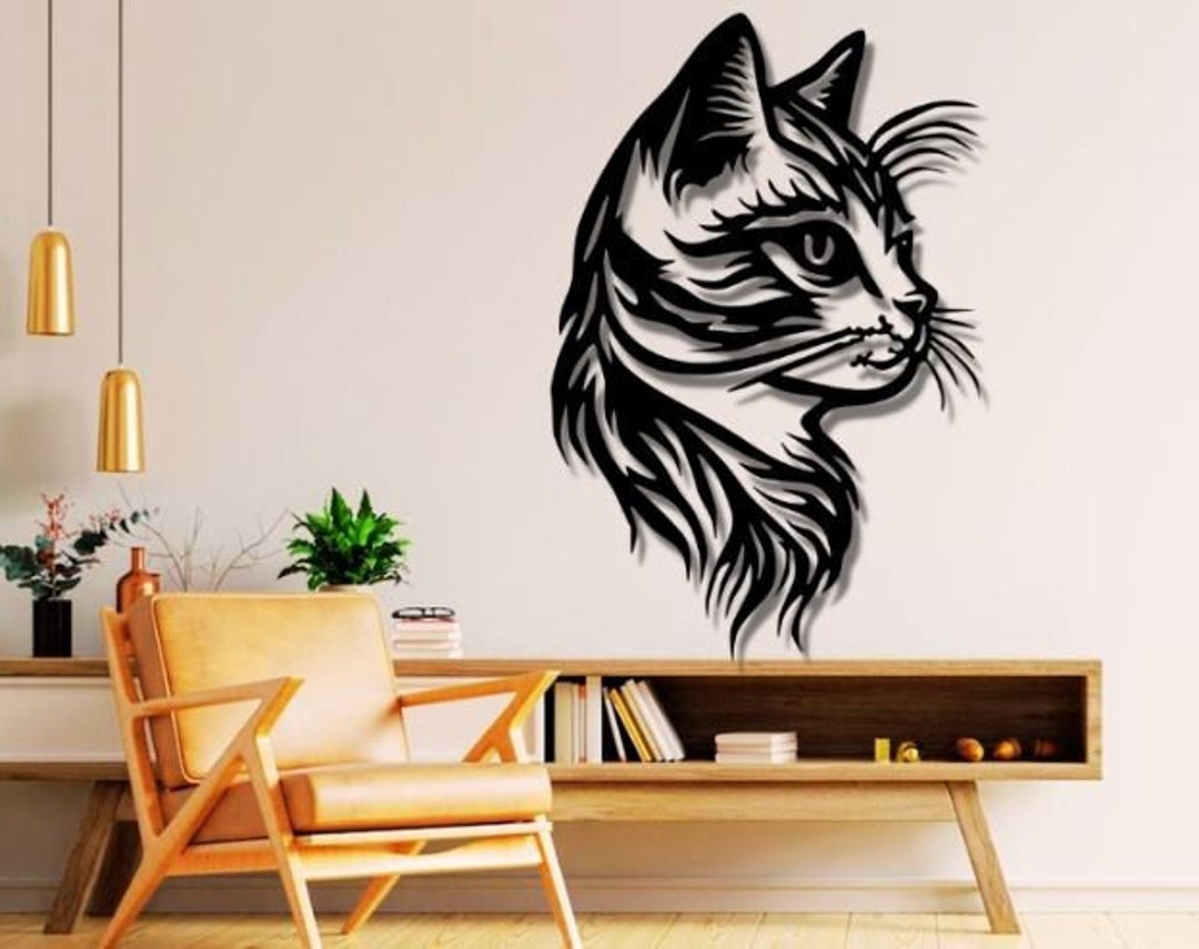 Cat Face Dxf , Svg , Png , Files , Cat , Head , Face , Portrait ...