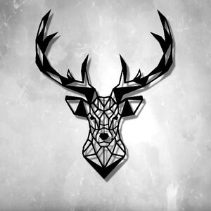 Geometric Deer Dxf Svg Png Files Deer Geometric Head Face Cut File for ...
