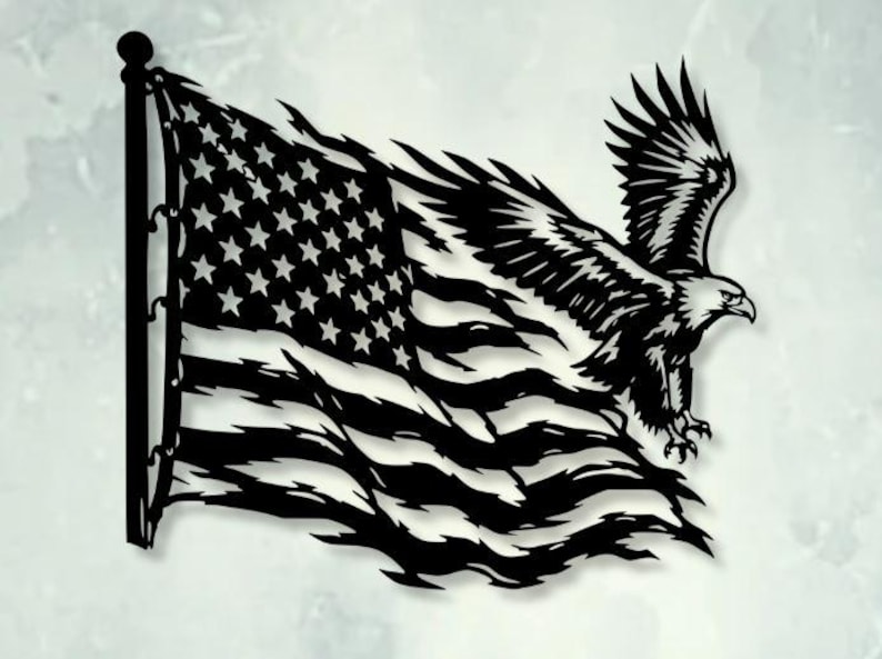 American Flag Svg Dxf Png Files Patriotic Eagle Wall Art Cut File for ...
