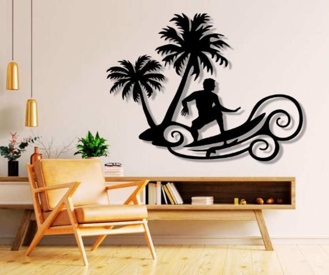Surf Dxf Svg Png Files , Surfing , Summer , Palm , Tree , Wave , Waves ...